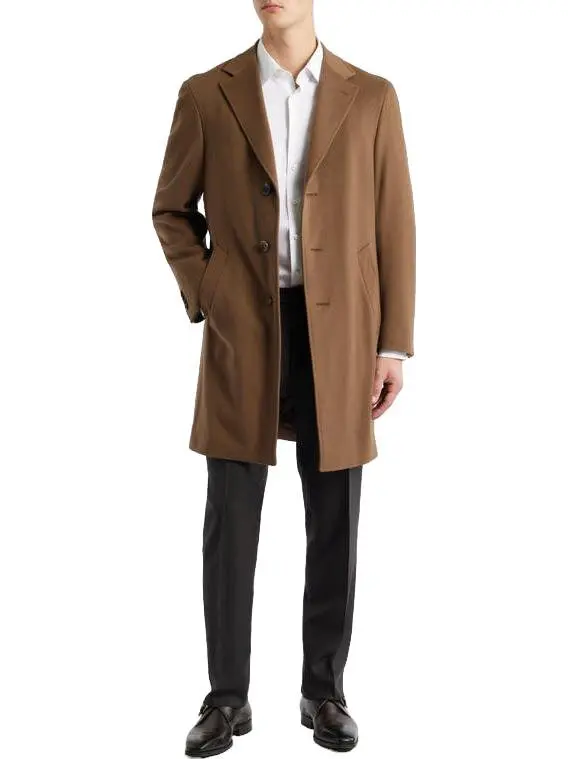 Canali Kei Trim Fit Wool & Cashmere Coat - Brown