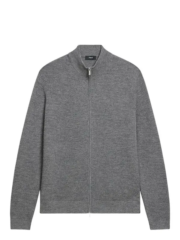 Theory Cashmere Knit Full-zip Sweater - Dark Grey