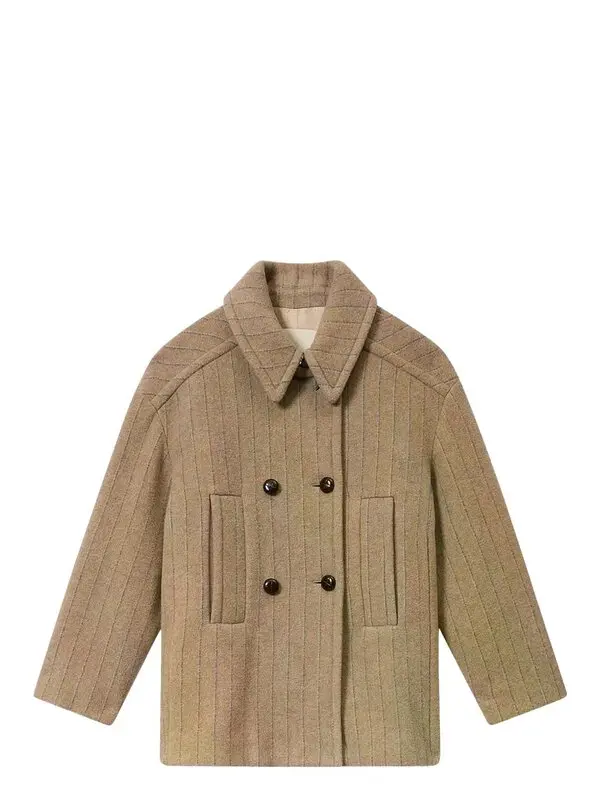 Isabel Marant Étoile Pinstripe Double-breasted Fiby Coat - Neutrals