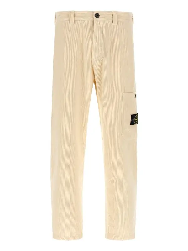 Stone Island Corduroy Cargo Trousers - Beige