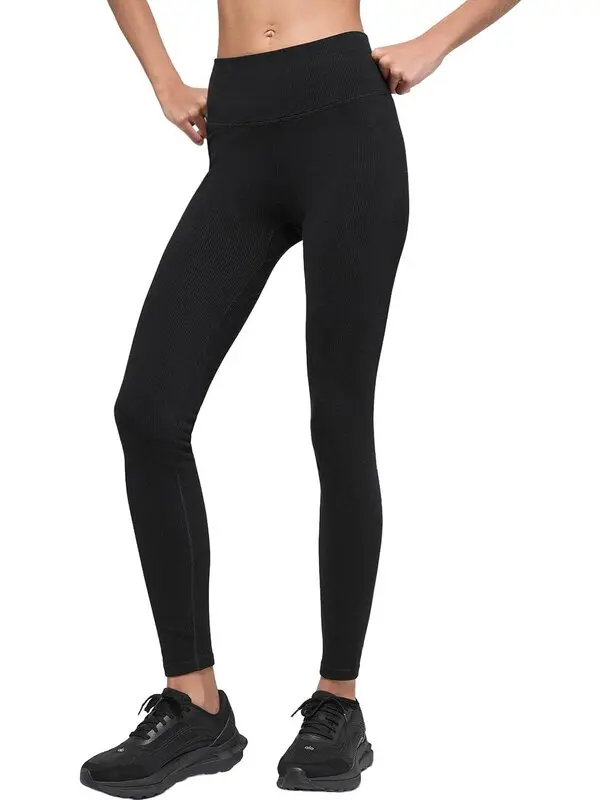 Alo Yoga Seamless High-waist Two Tone Rib Legging - Black