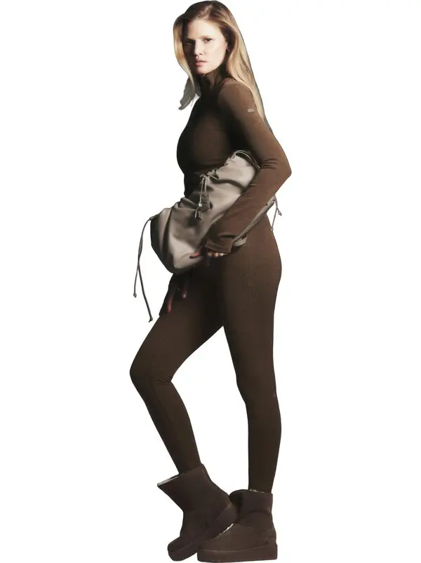 Alo Yoga Seamless High-waist Rib Legging - Java Brown