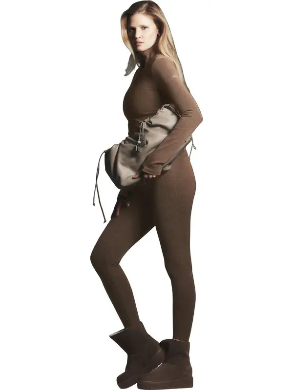 Alo Yoga Seamless High-waist Rib Legging - Java Brown