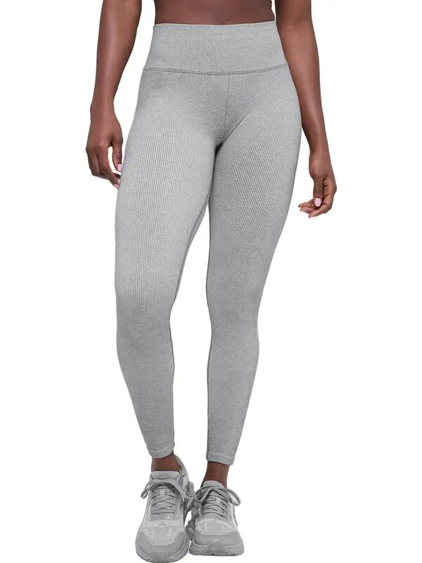 Alo Yoga Seamless High-waist Two Tone Rib Legging - Light Misty Grey Heather