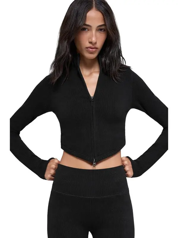 Alo Yoga Seamless Ribbed Jacket - Black