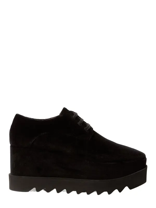 Stella McCartney Elyse Velvet Platform Shoes - Black