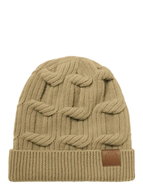 Stella McCartney Falabella Cable-knit Beanie - Camel