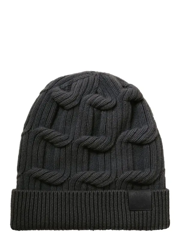 Stella McCartney Falabella Cable-knit Beanie - Dark Grey Melange