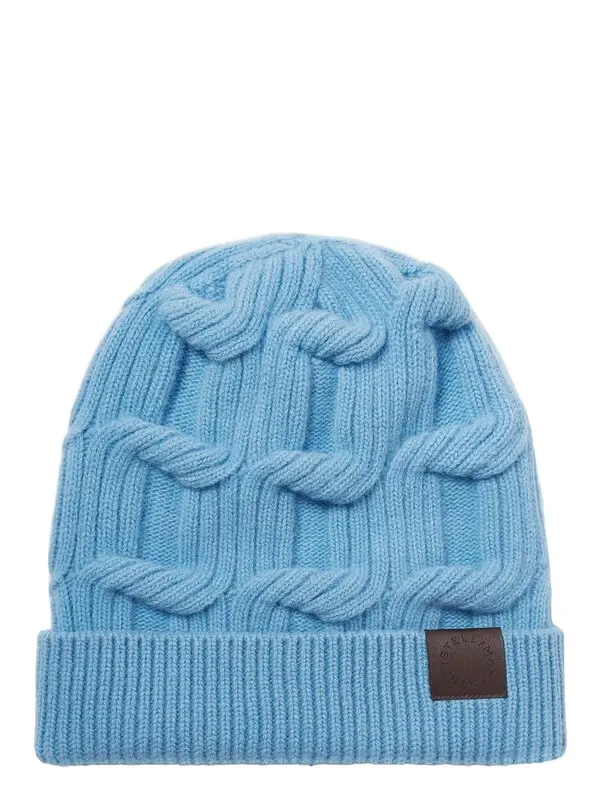 Stella McCartney Falabella Cable-knit Beanie - New Sky Blue