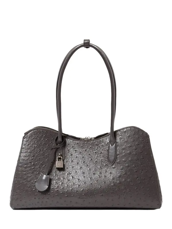 Stella McCartney Ryder Ostrich Laptop Tote - Slate