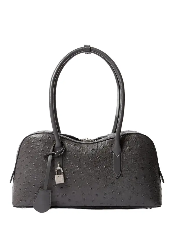 Stella McCartney Ryder Ostrich Shoulder Bag - Slate