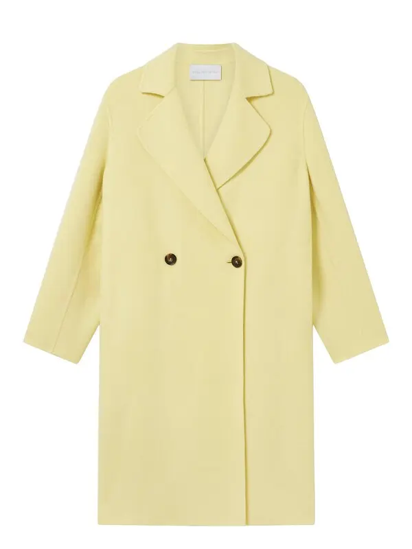Stella McCartney Double-breasted Longline Pea Coat - Sherbet Yellow