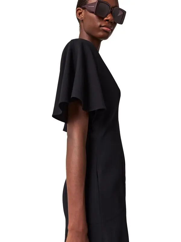 Stella McCartney V-neck Short-sleeve Satin Midi Dress - Black