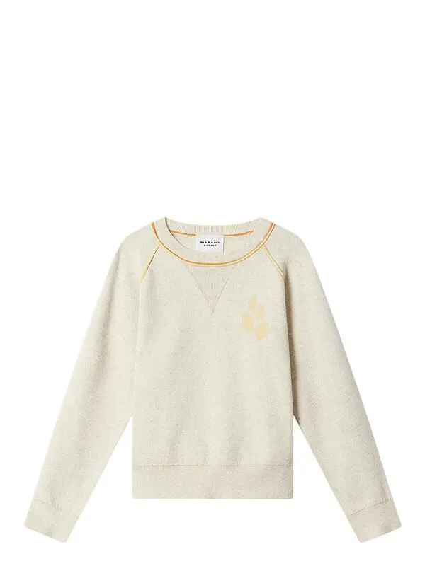 MARANT ETOILE Loriby Knit Sweater - Light Grey/light Yellow