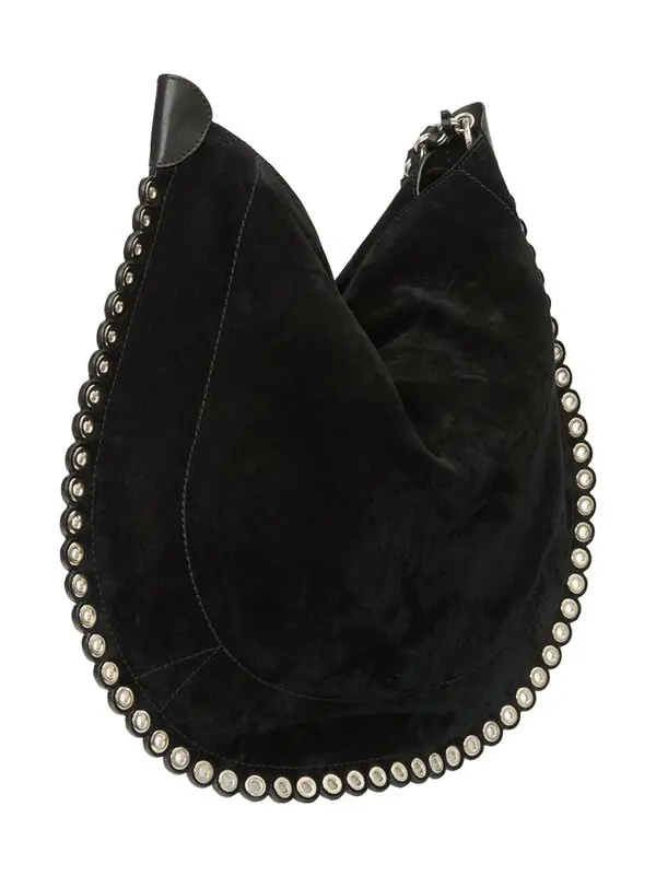 Isabel Marant Oskan Hobo Soft Shoulder Bag - Black/silver