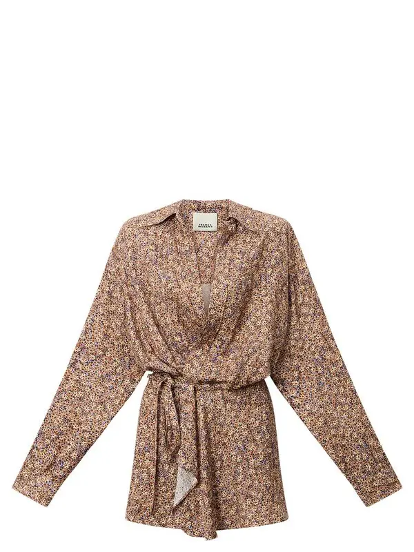 Isabel Marant Harmony Daisy Silk Jacquard Shirt Dress - Ochre