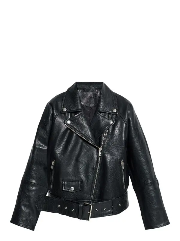 STAND STUDIO Leather Biker Jacket - Black