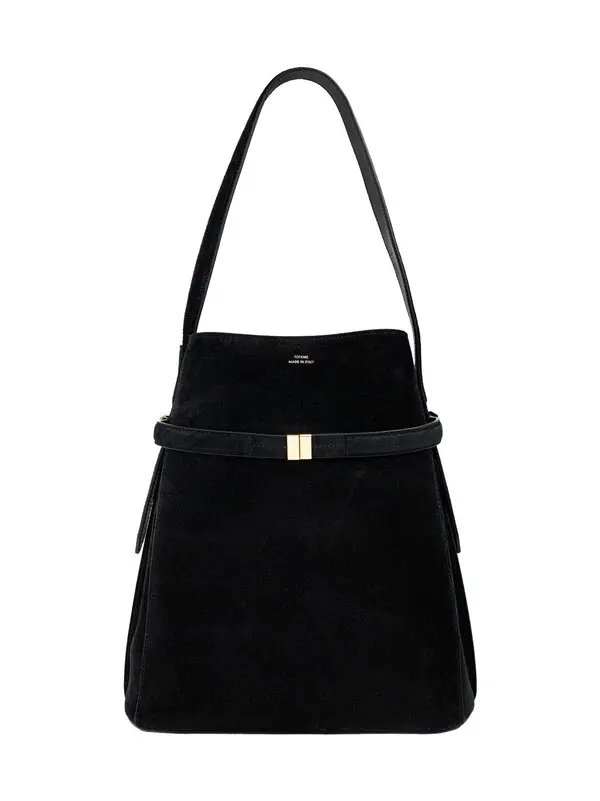 TOTEME Suede Shoulder Bag - Black