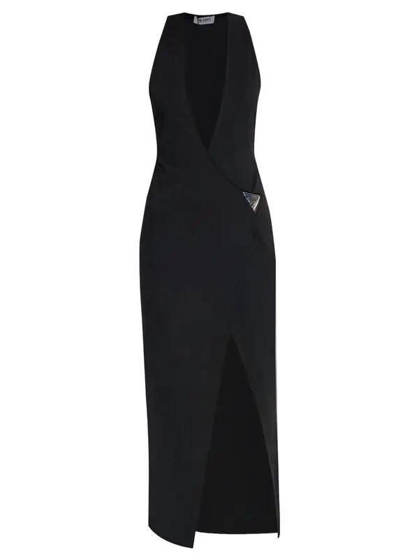 Attico Sleeveless Fitted Midi Dress - Black