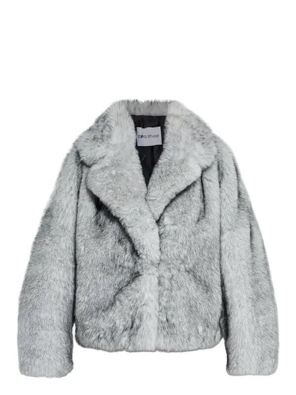 STAND STUDIO India Faux Fur Coat - Grey