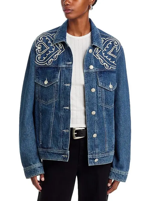 Farm Rio Cornely Soutache Jacket - Denim