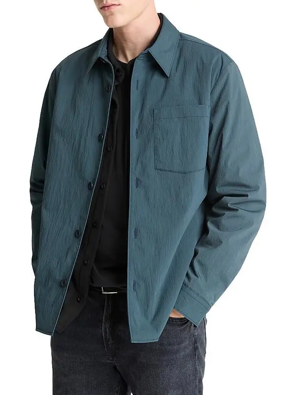 Vince Cotton Blend Insulated Shirt Jacket - Clear Lake