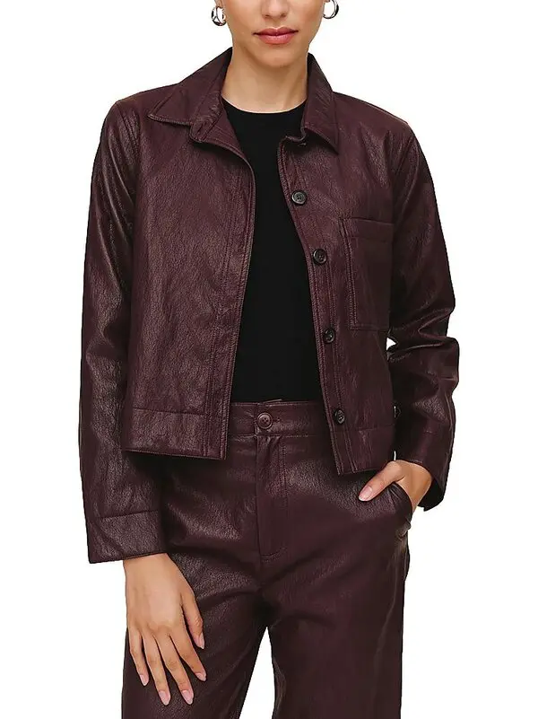 Bella Dahl Faux Leather Jacket - Crimson Ember