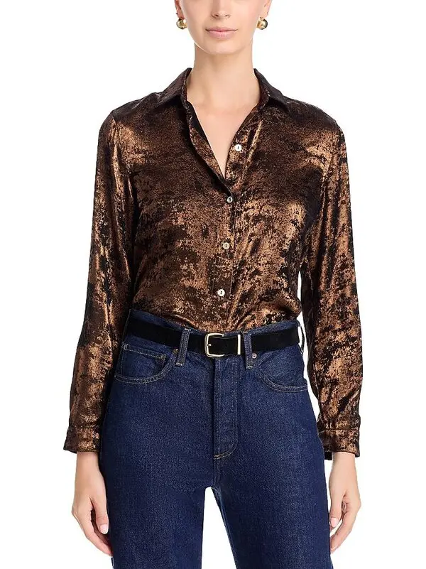 Bella Dahl Shimmer Shirt - Bronze Shimmer