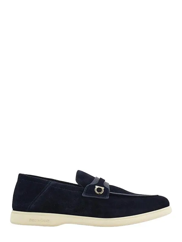 FERRAGAMO Drame Suede Loafers - Midnight