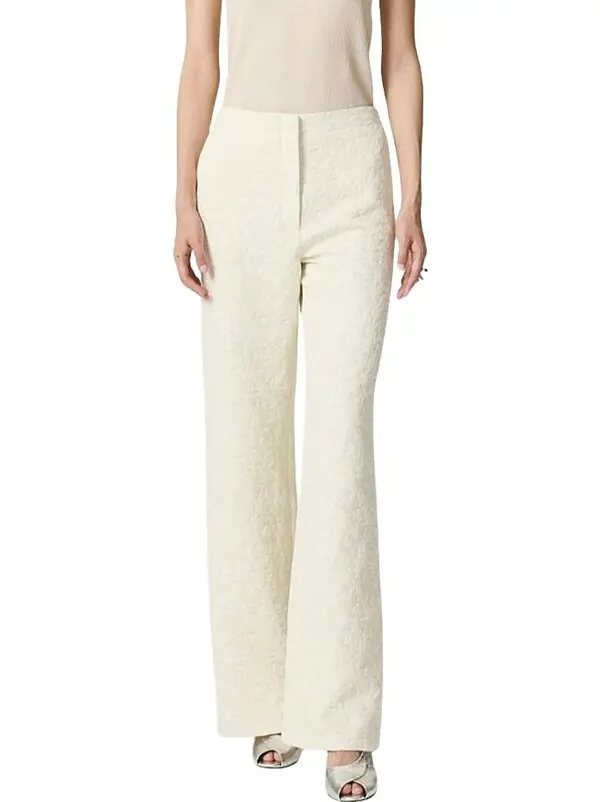 NOCTURNE Contrast Fabric Detailed Trousers - Open White