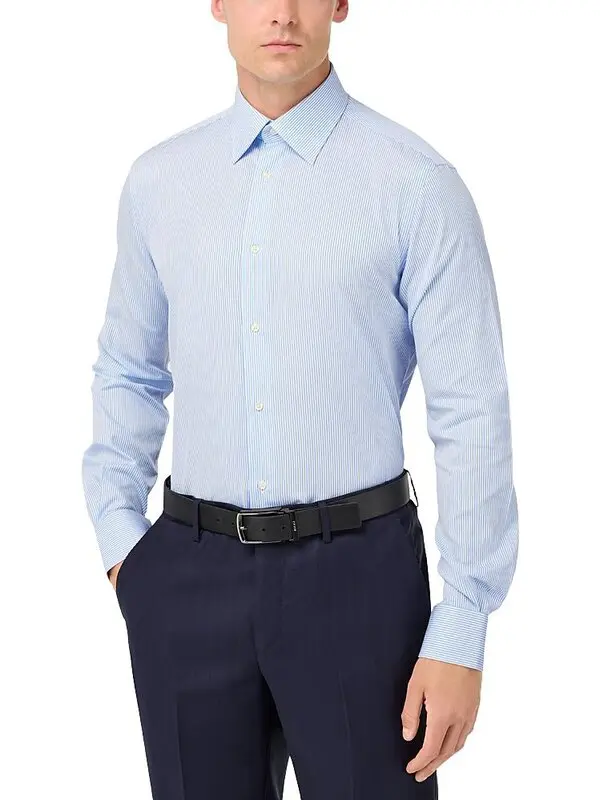Boggi Milano Milano Collar Cotton Dress Shirt - Light Blue