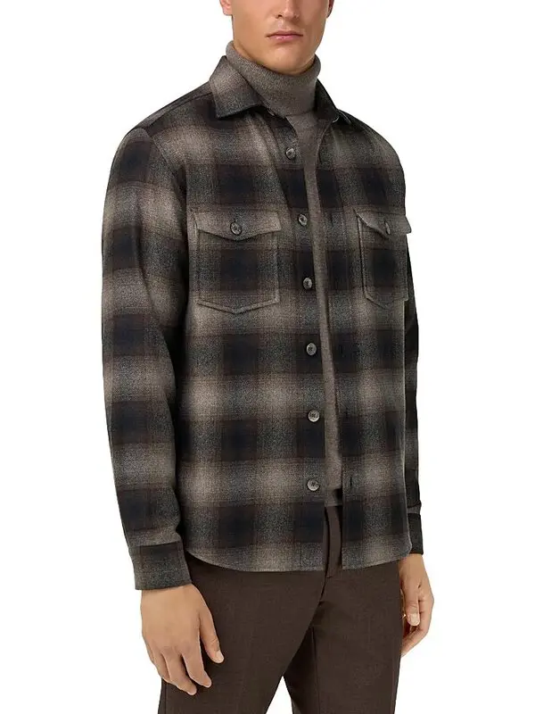 Boggi Milano Flannel Overshirt - Brown
