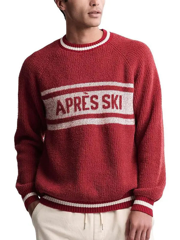 Barefoot Dreams Apres Ski Crewneck Sweatshirt - Crimson/cream