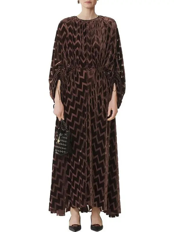 LANVIN Devore Velvet Maxi Dress - Mocha
