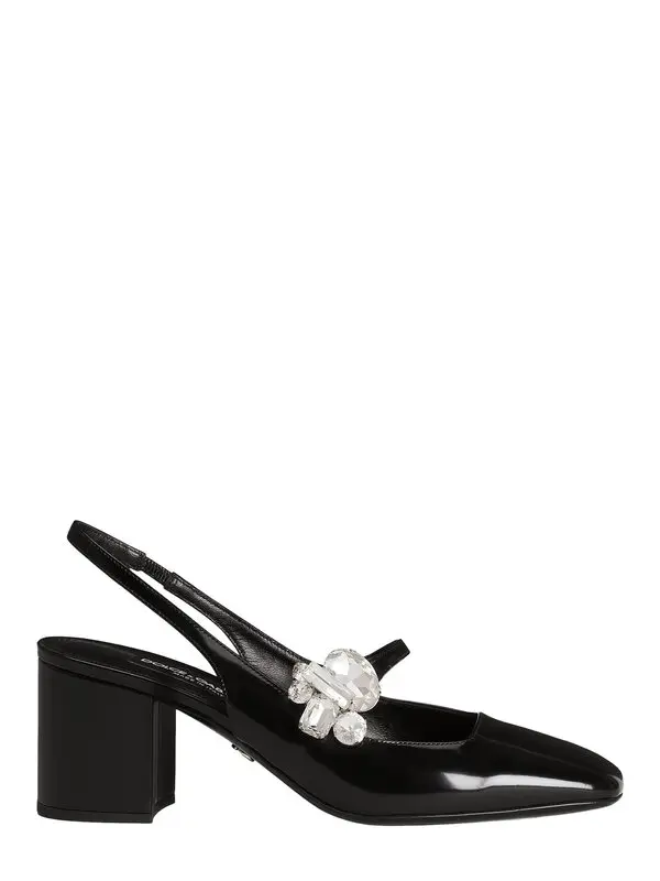 Dolce & Gabbana Polished Calfskin Slingback - Black