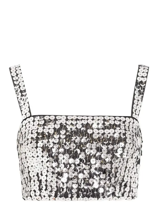 Dolce & Gabbana Sequin Embellished Top - Silver