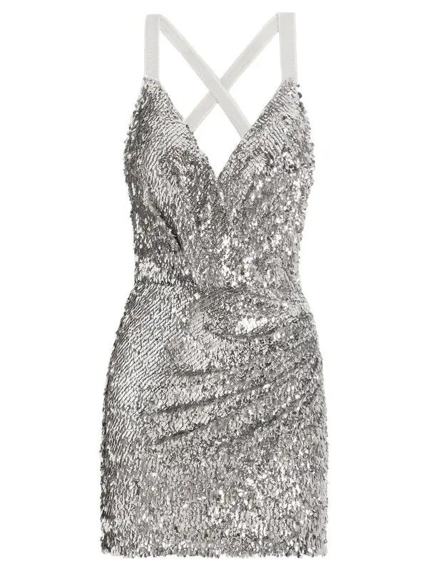Dolce & Gabbana Sequin Mini Dress - Silver