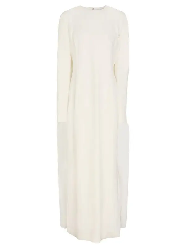 Gabriela Hearst Carlota Cape-effect Pleated Gown - Ivory