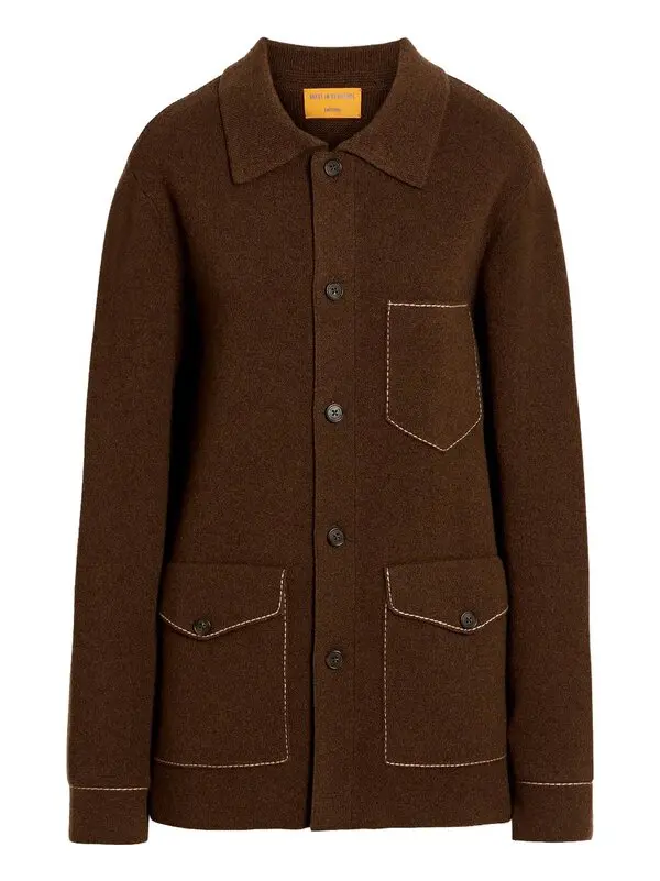 Guest In Residence Industry Oversized Topstitched Cashmere Jacket - Brown