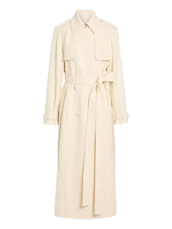 Gabriela Hearst Eithne Silk And Wool-blend Tweed Trench Coat - Ivory