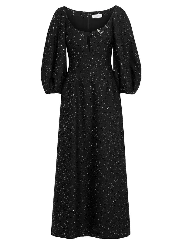 Gabriela Hearst Madyn Sequin-embellished Wool-blend Midi Dress - Black