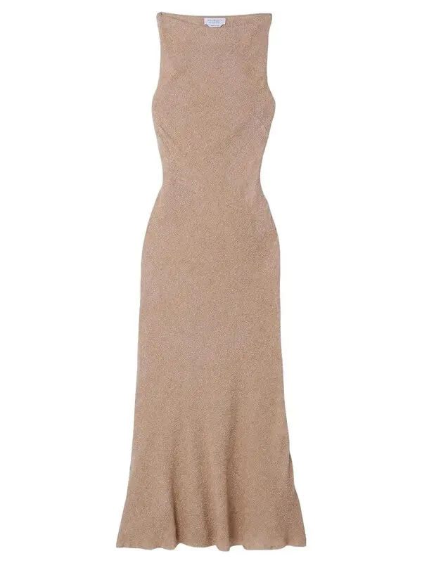 Gabriela Hearst Seren Silk And Camel Wool-blend Maxi Dress - Sand