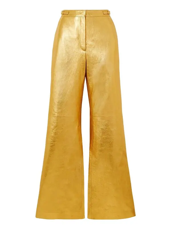 Gabriela Hearst Vesta Metallic Wide-leg Pants - Gold