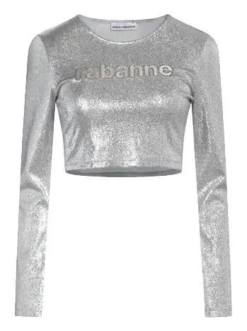 Rabanne Metallic Jersey Crop Top - Silver