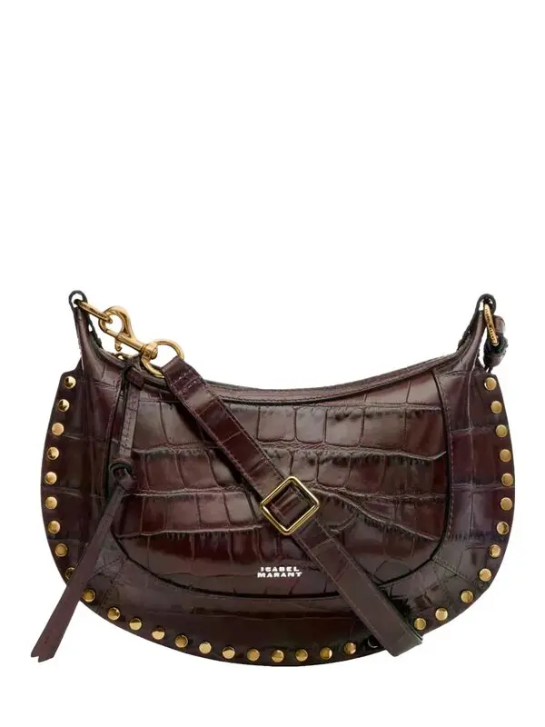Isabel Marant Oskan Moon Studded Shoulder Bag - Brown