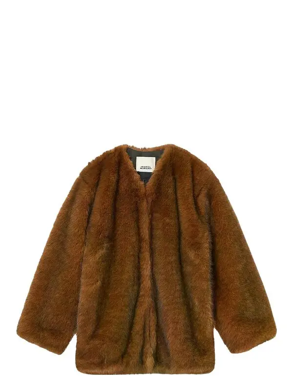 Isabel Marant Aglae Collarless Coat - Brown