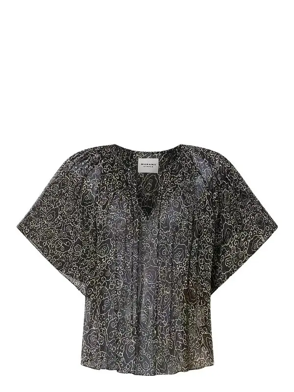 MARANT ETOILE Neslya Printed Blouse - Black