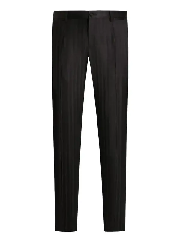 Dolce & Gabbana Striped-pattern Trousers - Black