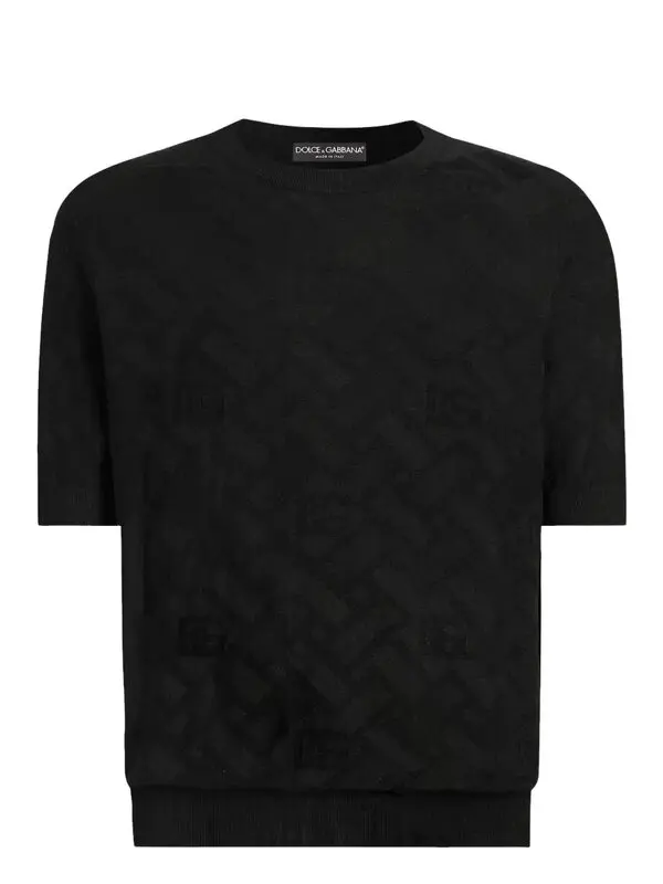 Dolce & Gabbana Short Sleeve Patterned T-shirt - Black