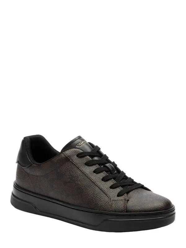 COACH High Line Signature Canvas Sneaker - Walnut & Black